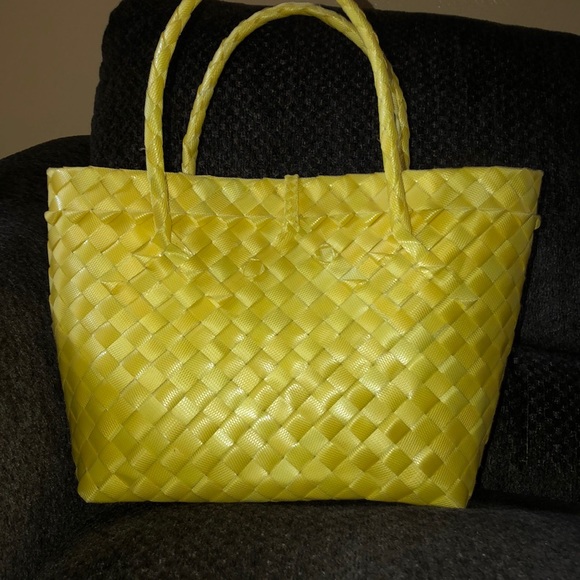 Kultura | Bags | Yellow Handmade Hand Painted Bayong Bag | Poshmark